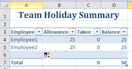 Calculating Employee Holiday Allowance in Excel – Sara Fennah's Blog