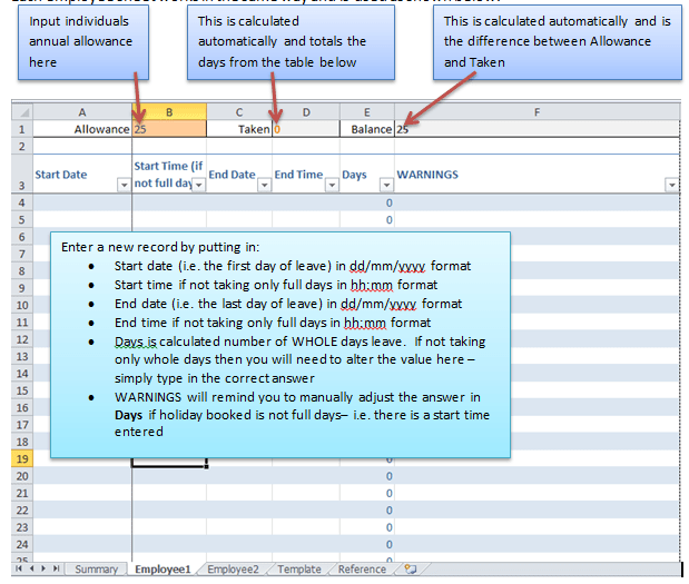 Calculating Employee Holiday Allowance in Excel – Sara Fennah's Blog