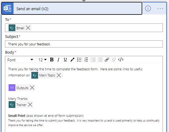 Training Feedback Personalised with Forms and Power Automate – Sara ...