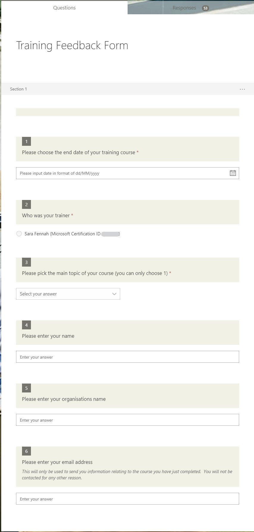 Training Feedback Personalised with Forms and Power Automate – Sara ...