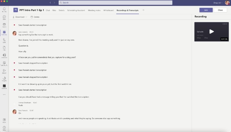 Meeting Transcription in Microsoft Teams – Sara Fennah's Blog