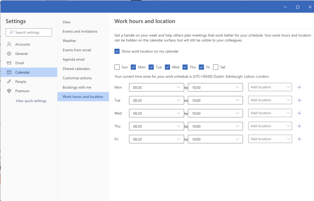 Hybrid Work Settings in Outlook – Sara Fennah's Blog